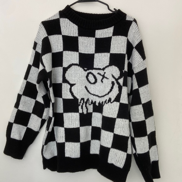 Sweaters | Checkered Graphic Sweater | Poshmark